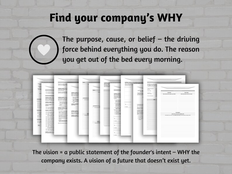 Find Your WHY & Start With WHY Worksheets for Companies - Etsy