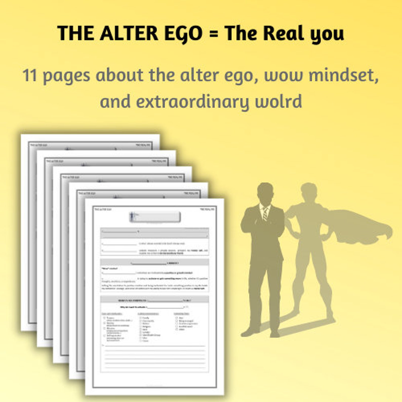 ALTER EGO EFFECT Worksheets / Workbook for Todd Hermans | Etsy
