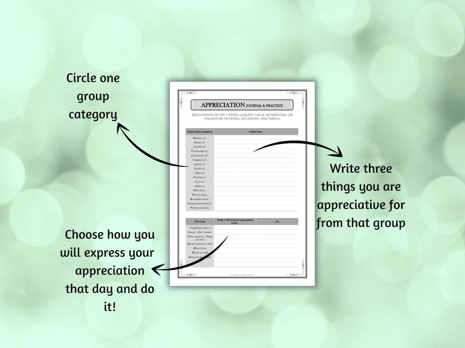 Gratitude and Appreciation Journal Black - Etsy