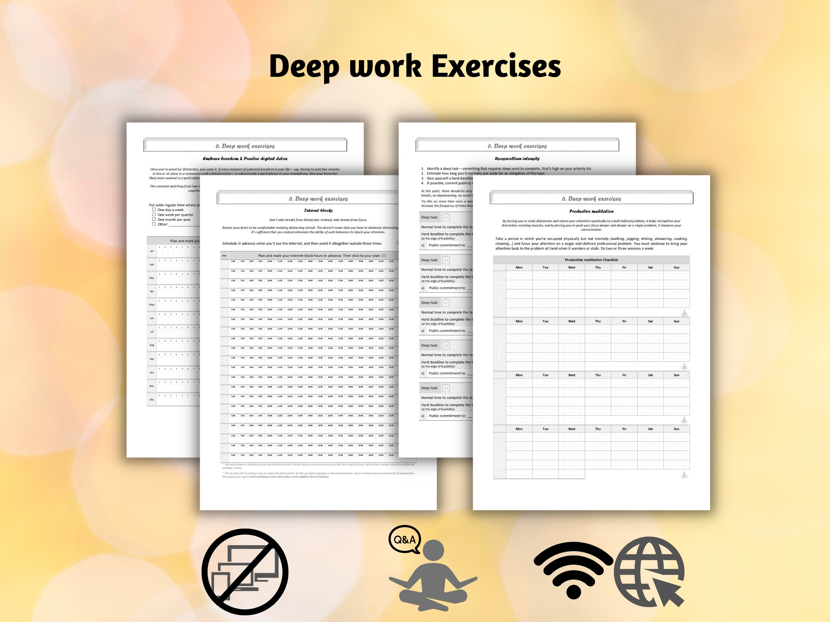 DEEP WORK Worksheets/planner (for Cal Newport’s Book) - Etsy