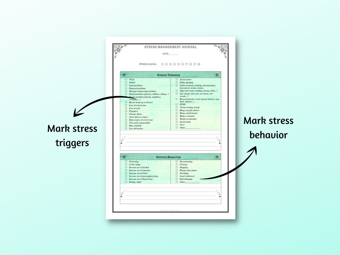 Stress Management Journal Green - Etsy