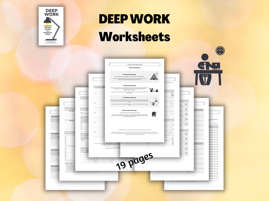DEEP WORK Worksheets/planner (for Cal Newport’s Book) - Etsy