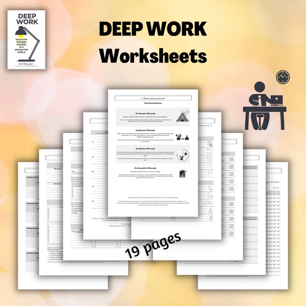 Deep Work Worksheets - Etsy