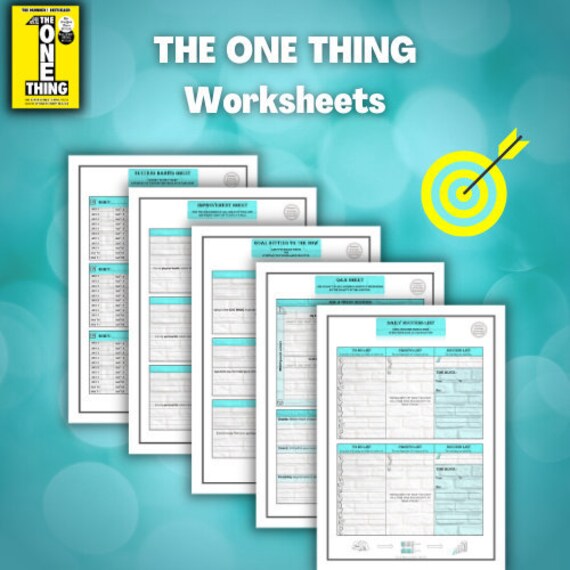 THE ONE THING Worksheets / Planner for Gary Kellers Book - Etsy