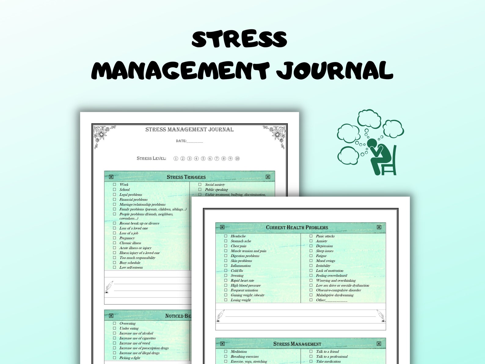 Stress Management Journal Green - Etsy
