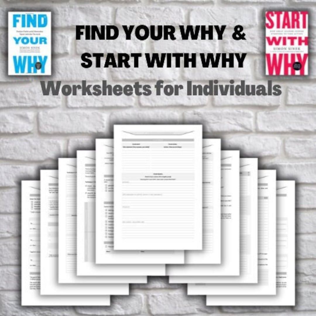 Find Your WHY & Start With WHY Worksheets for Individuals - Etsy