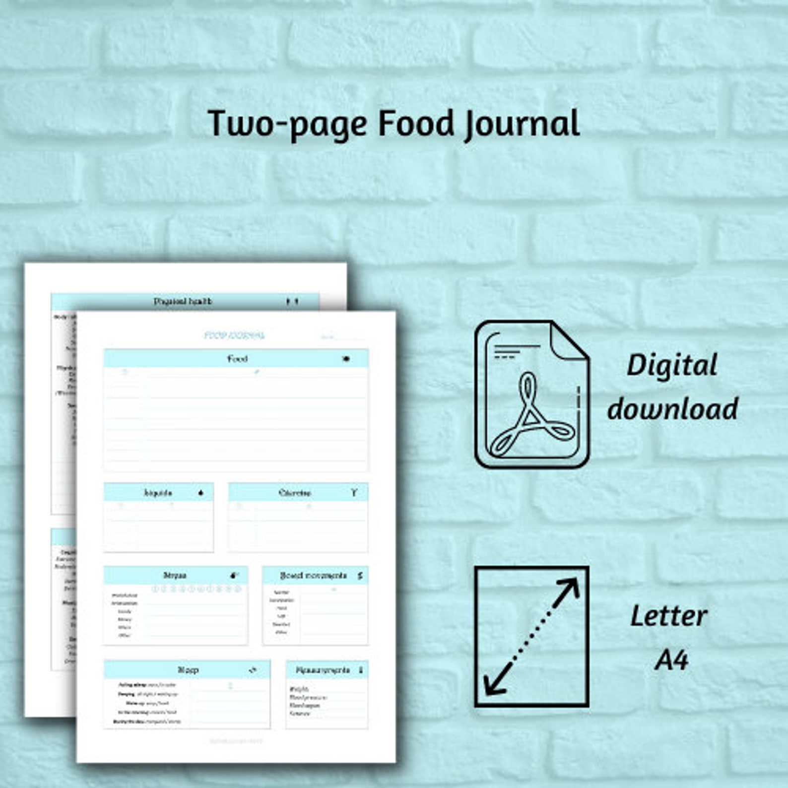 Food Journal - Etsy