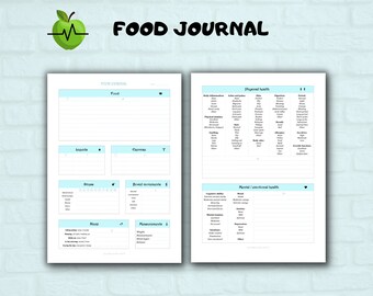 Mindful Eating Journal Printable and Fillable PDF Intuitive Eating ...