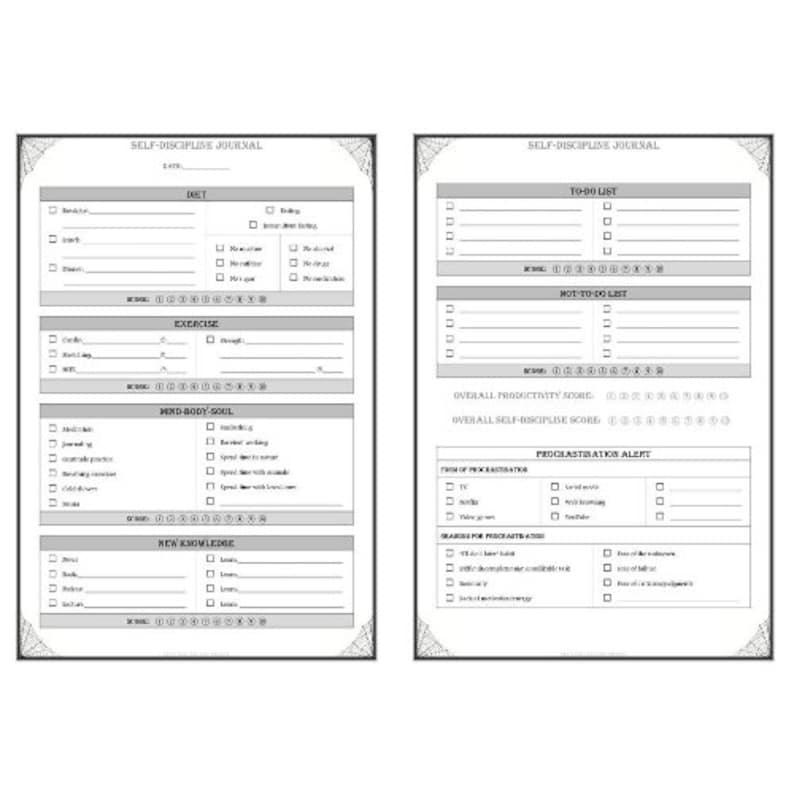 Self-discipline journal | Etsy