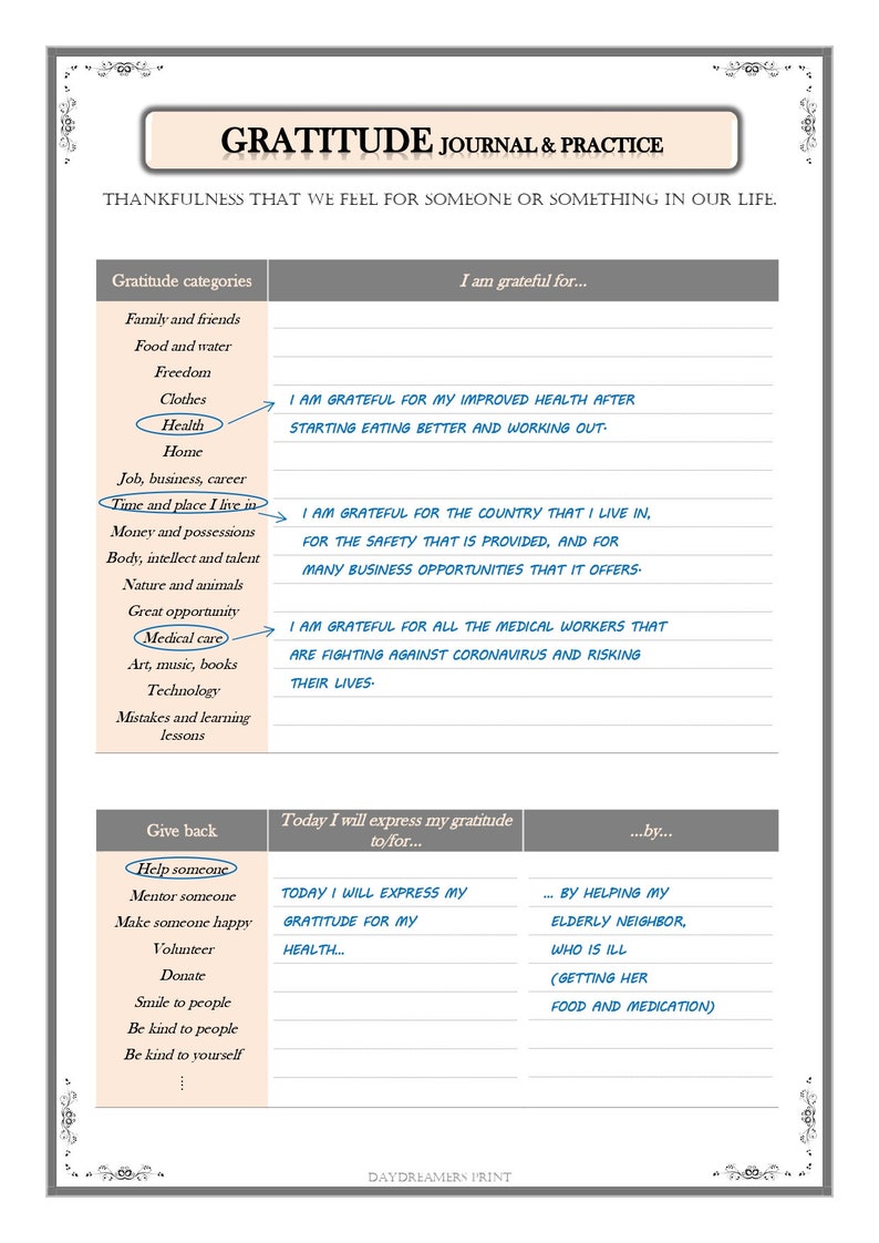 Gratitude and appreciation journal peach | Etsy