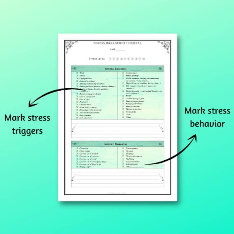 Stress Management Journal Green | Etsy