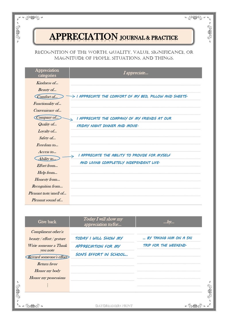 Gratitude and appreciation journal peach | Etsy