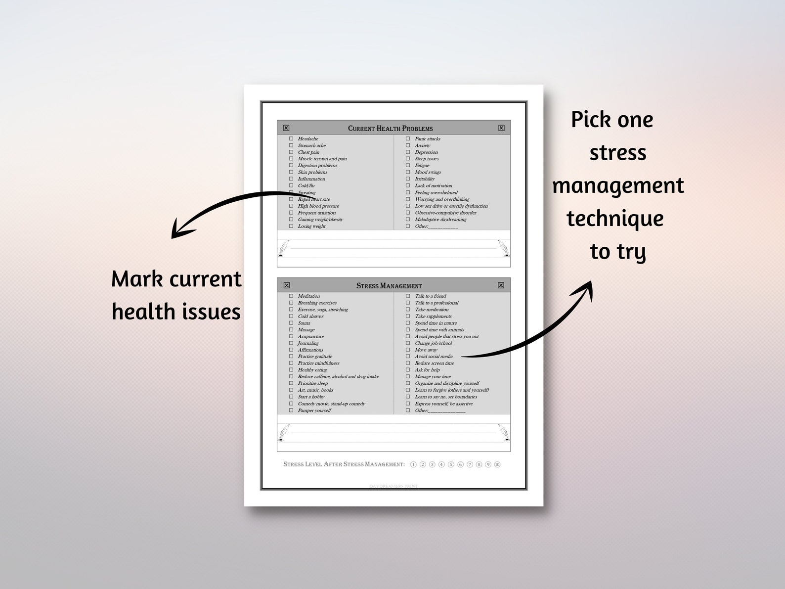 Stress Management Journal - Black - Etsy
