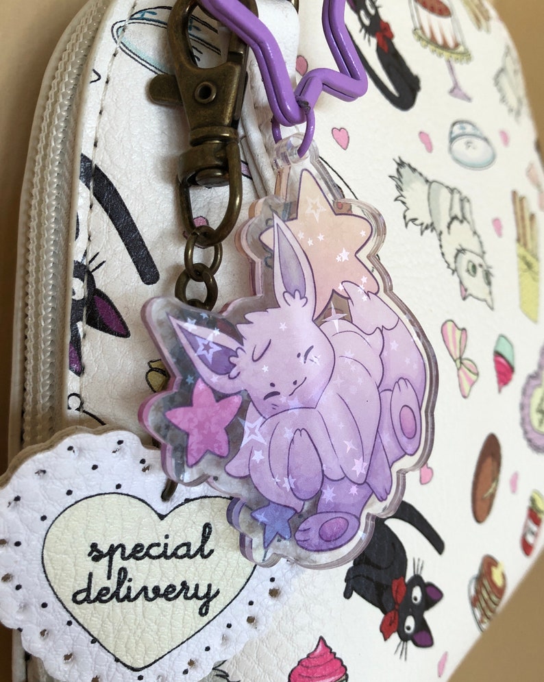 Shiny Eevee With Star Keychain Pokemon Holographic Charm - Etsy