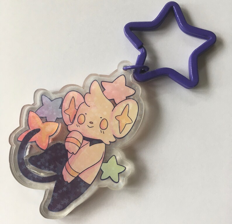 Shiny Shinx With Star Keychain Pokemon Holographic Charm - Etsy
