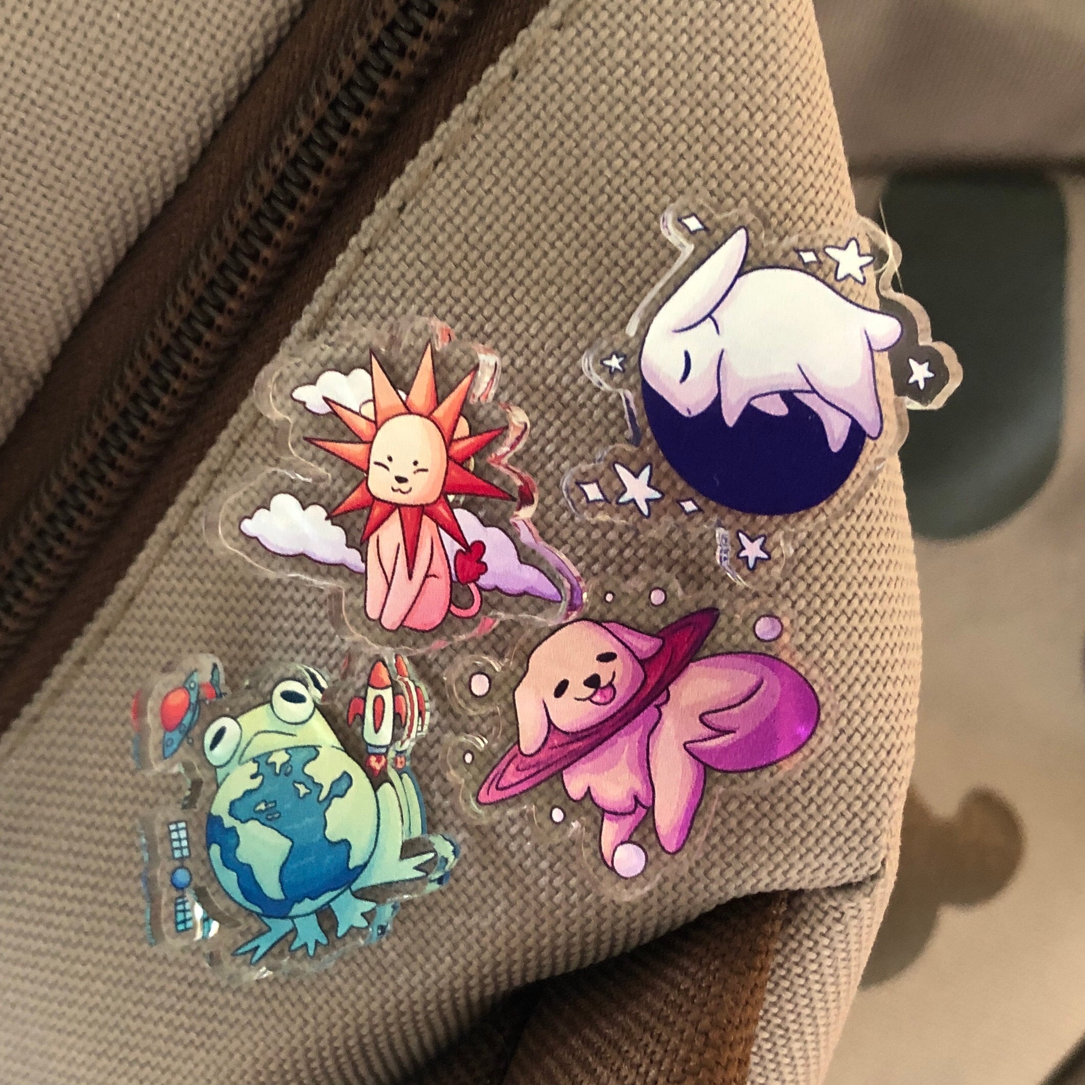 Astro Zoo Moon Rabbit Space Animal Acrylic Pin - Etsy