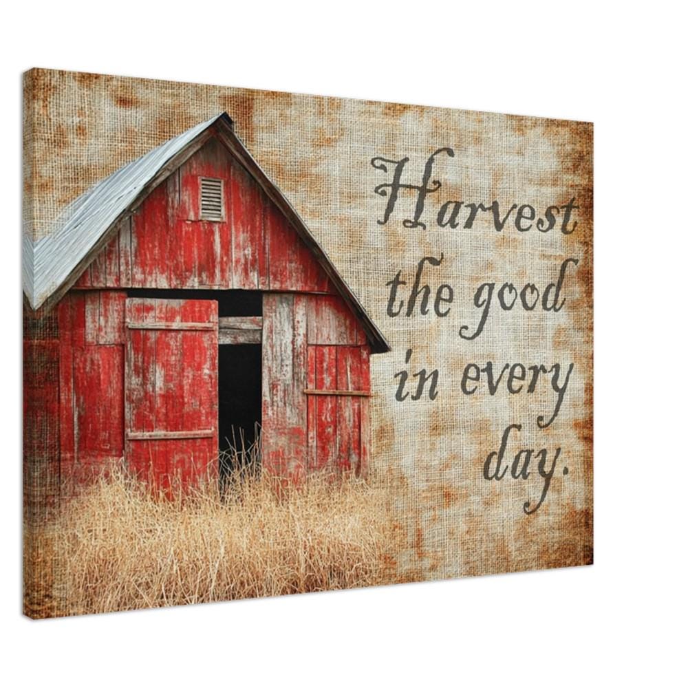 Red Barn Landscape Print: Rustic Farmhouse Decor, Inspirational Quote ...
