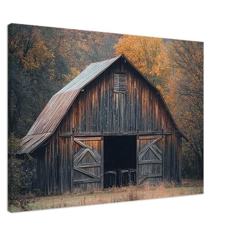 Weathered Rustic Country Barn Photo Modern Farmhouse Home Decor Rural ...