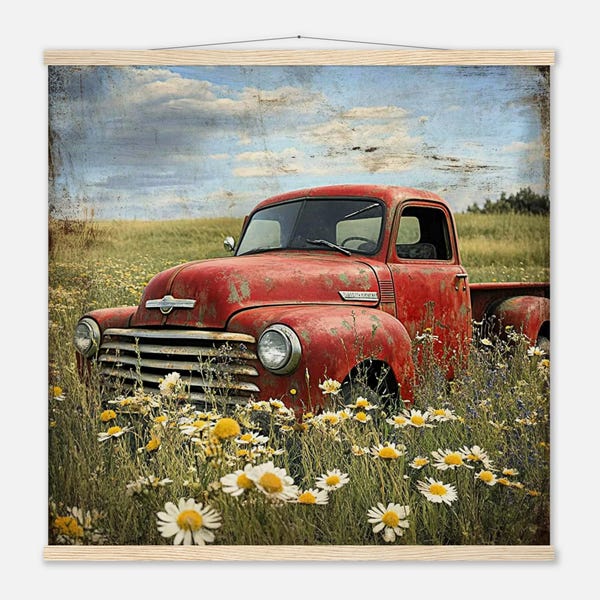 Rustic Red Truck - Etsy