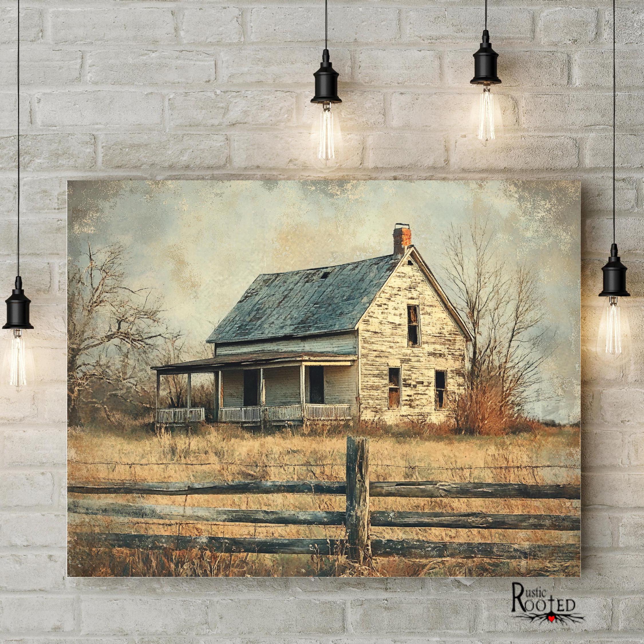 Rustic Weathered Farmhouse Vintage Homestead Farmland Little White ...