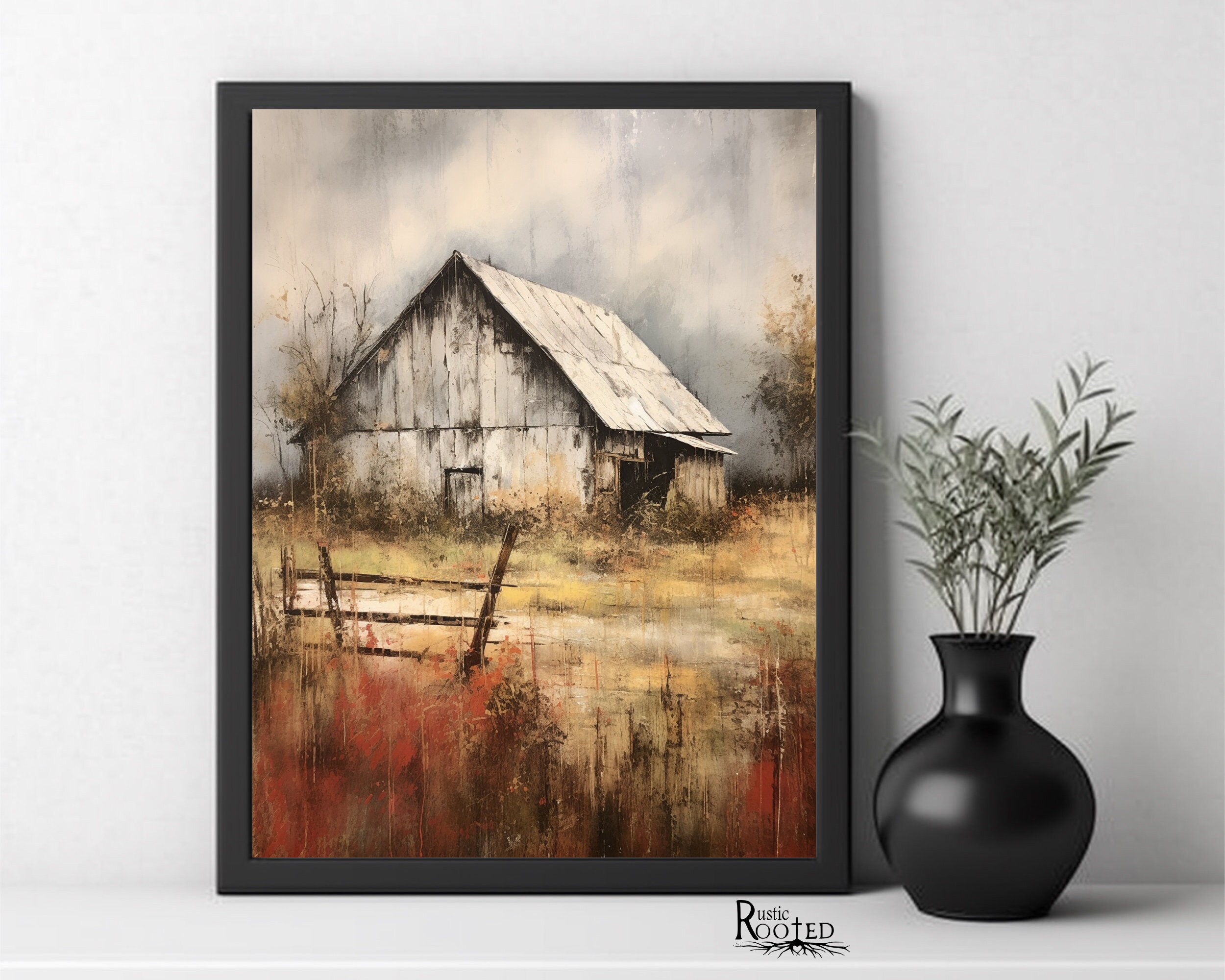 Abstract Rustic Barn, Old Rustic Barn, Modern Farmhouse Decor ...