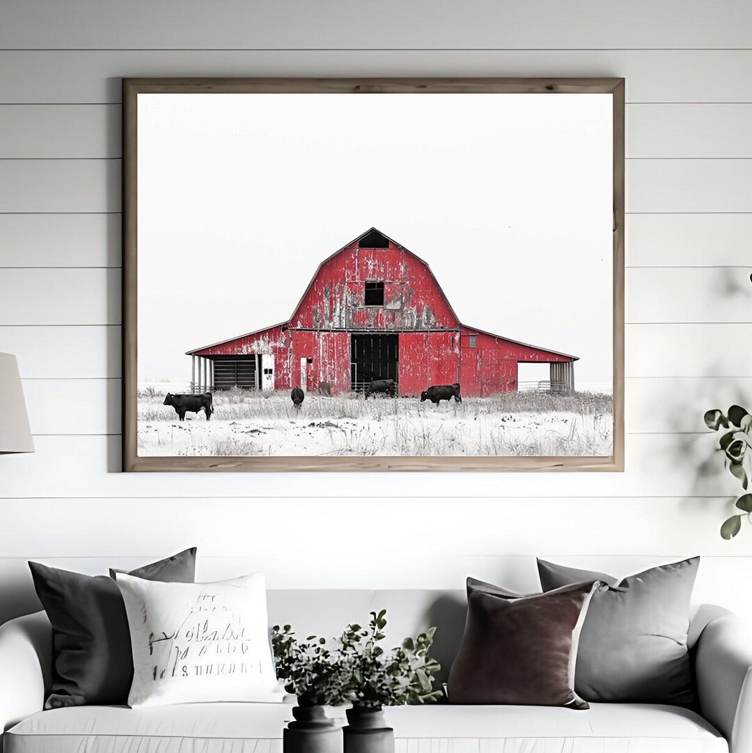 Country Elegance Red Barn Art for Farmhouse Walls Old Red Barn, Modern ...