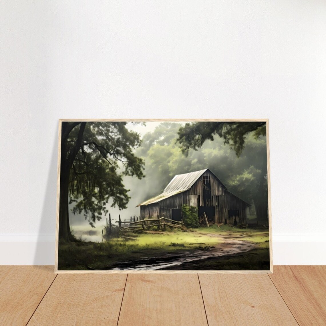 Old Barn Picture, Rustic Barn, Modern Farmhouse Painting, Modern ...