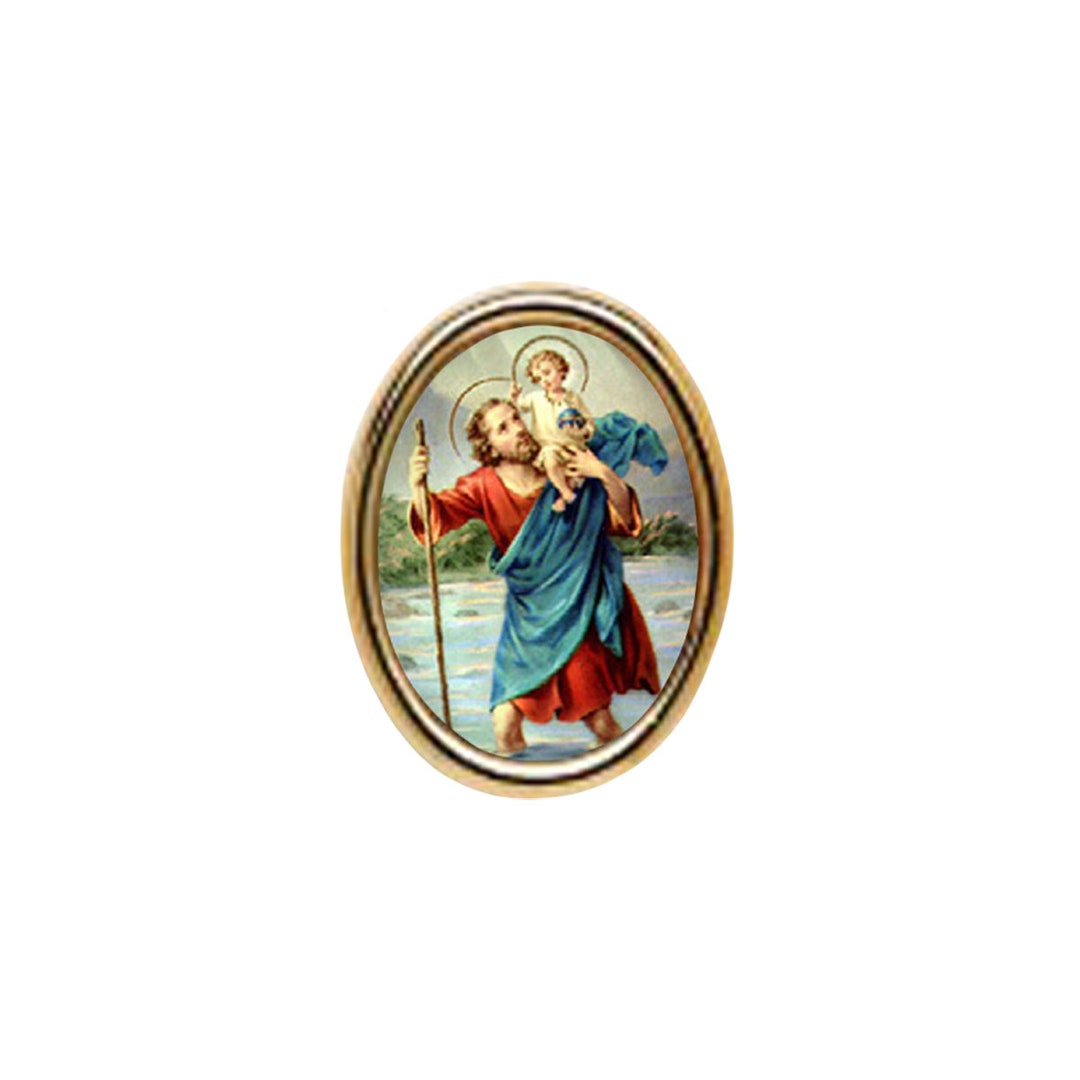 Pack of One Dozen St. Christopher Photo Lapel Pins (other Quantities ...