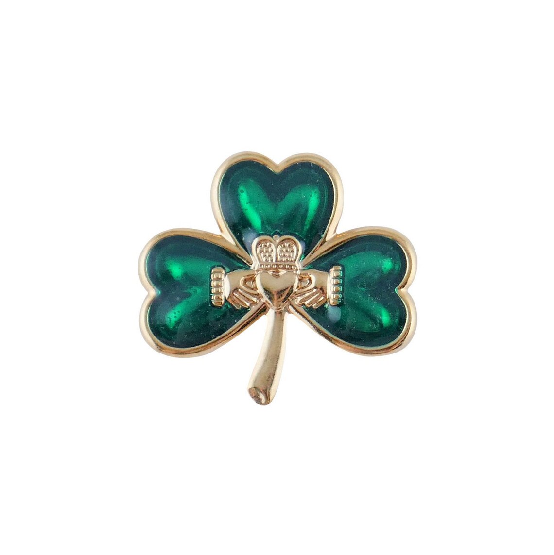 Irish Shamrock With Claddagh Lapel Pin pack of One - Etsy