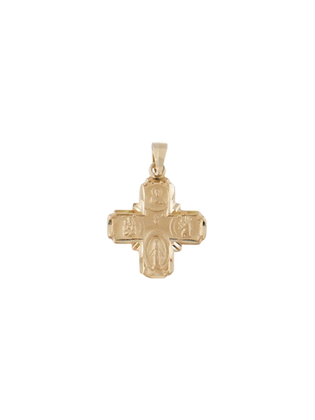 14 Kt Yellow Gold Small Four Way Medal - Etsy