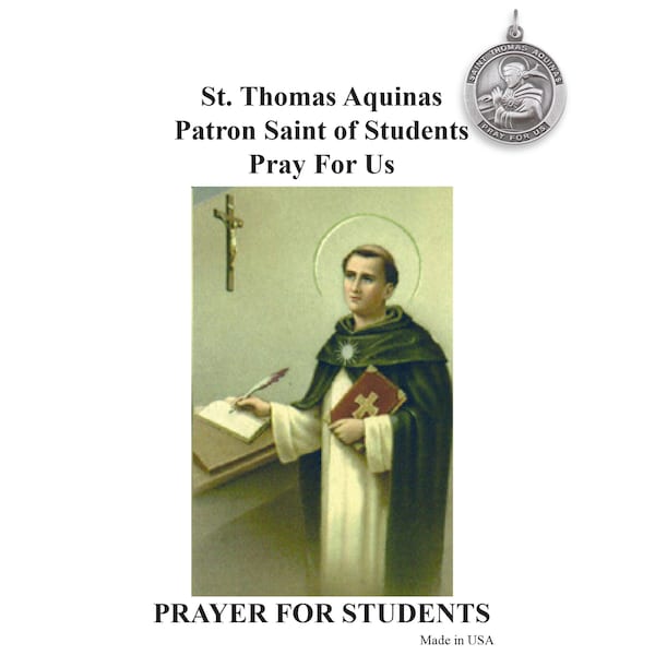 St Thomas Aquinas Prayer Card - Etsy