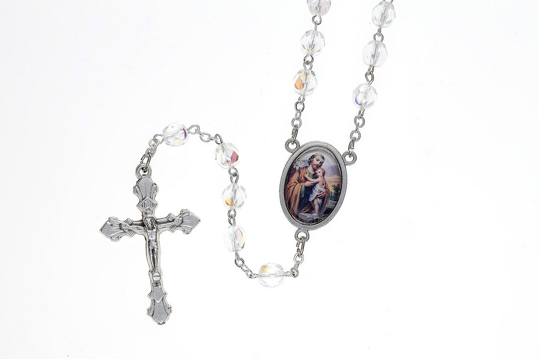 St. Joseph Photo Rosary With St. Joseph Prayer Card - Etsy