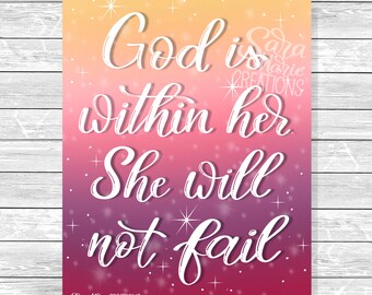 God is Within Her, She Will Not Fail - Etsy