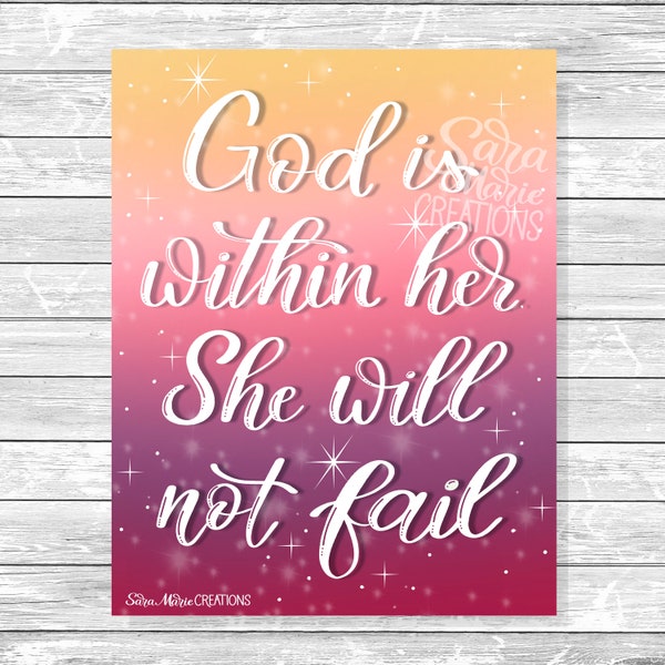 God is Within Her She Will Not Fail Svg - Etsy