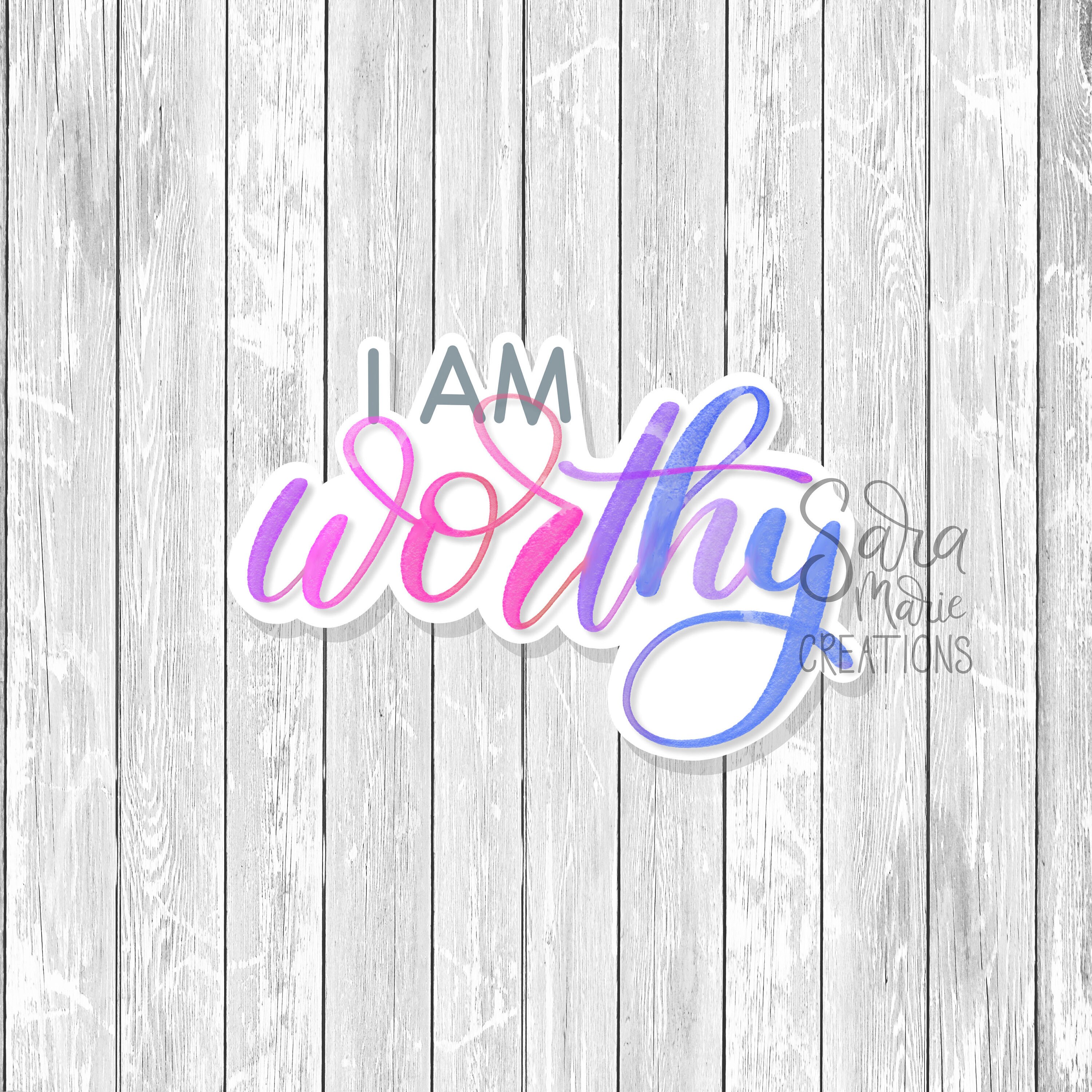 I AM Worthy Pegatina de las Escrituras rosa - Etsy España
