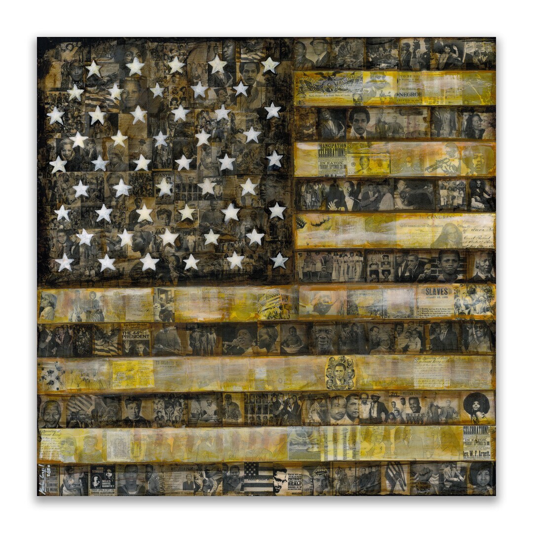 Civil Rights Flag by Marta Carvajal, Black People Art, Black Family Art ...