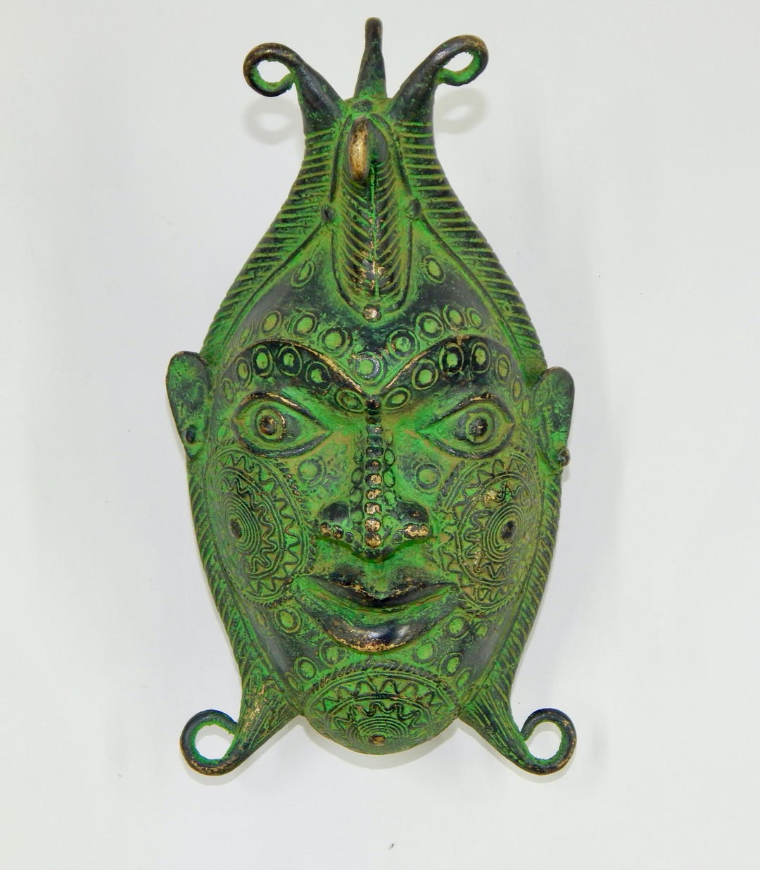 Benin Bronze Mask: African Tribal Art, Home Decor (10x5x6 Inches) - Etsy