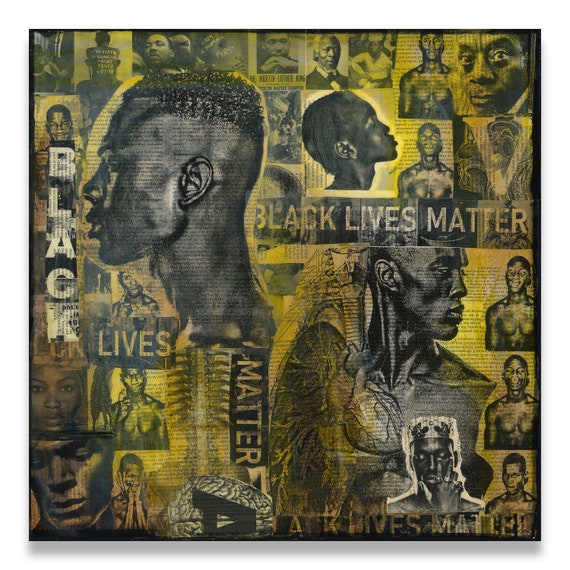 Interpretive Art / Collage / People / African American Art - Etsy