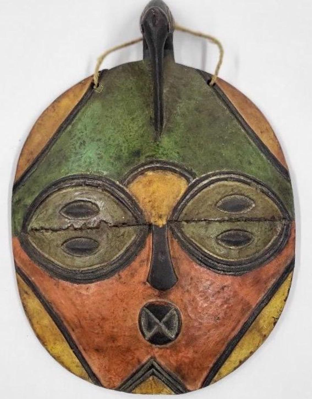 Hand-made Teke African Tribal Mask From the Congo is 17 Inches Long by ...