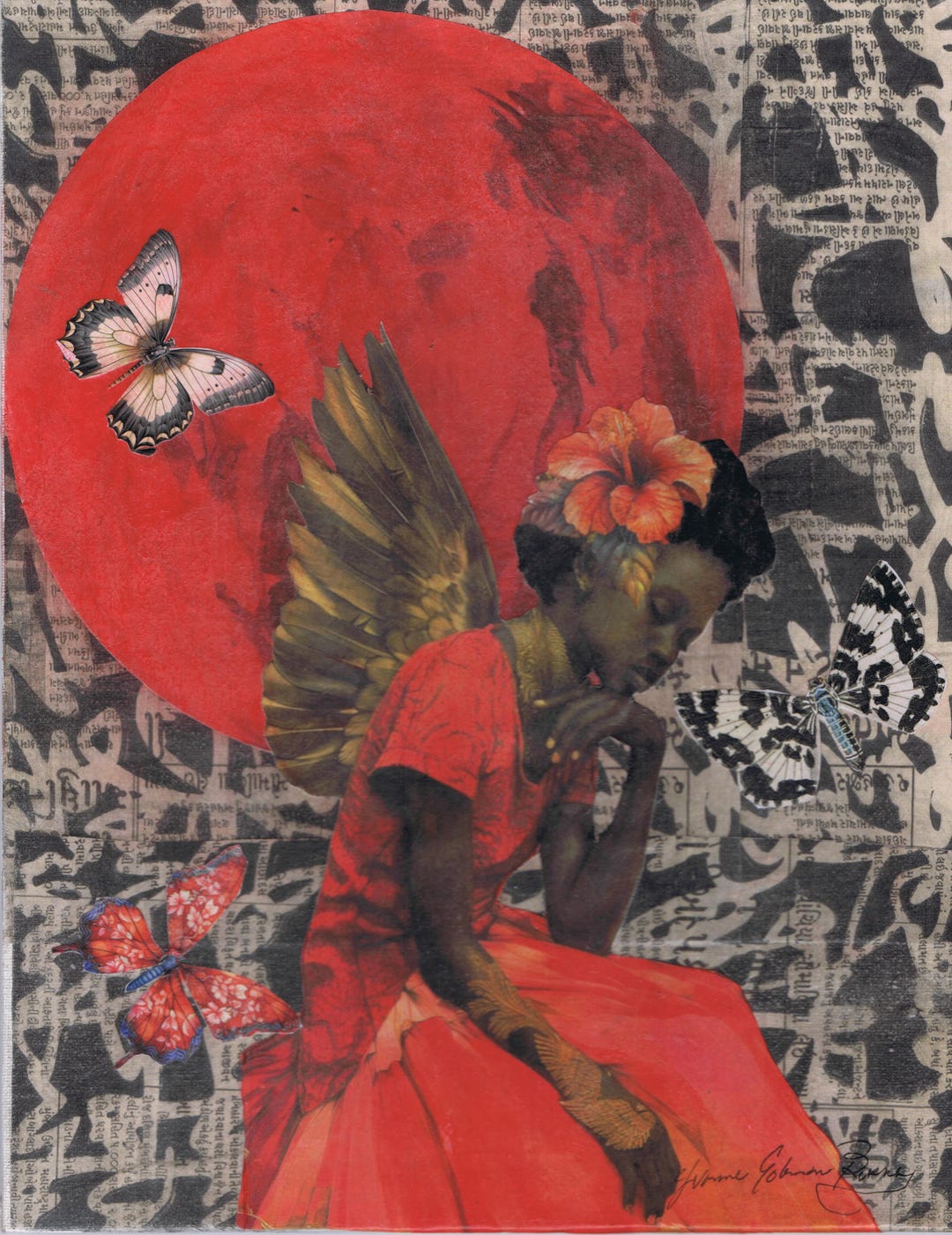 Collage Art "angel of Love" Yvonne Coleman Burney, Black People Gift ...