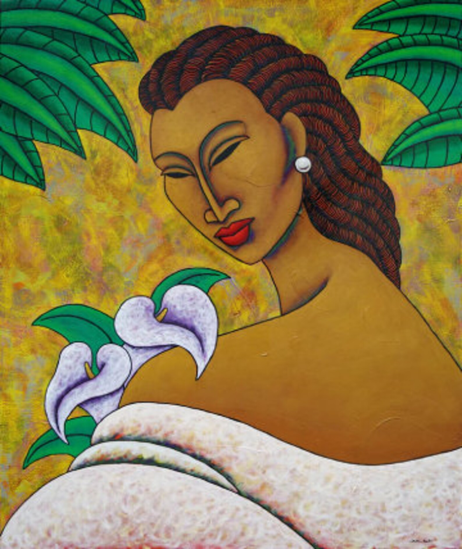 Lilies for Me 2 / Lashun Beal / Interpretive Art / Portrait - Etsy