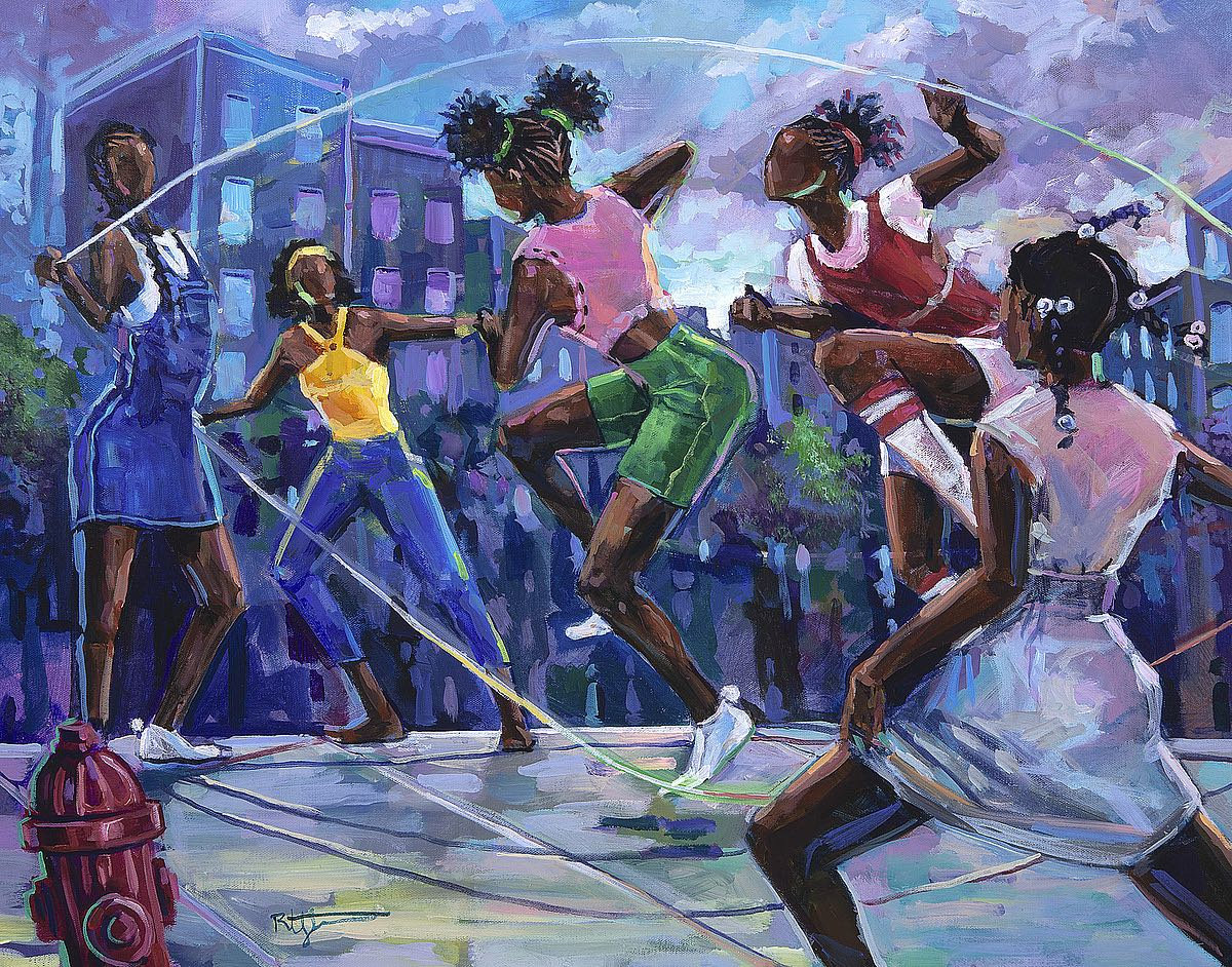 Double Dutch by Robert Jackson, Black Art Children, Black Kid Art ...