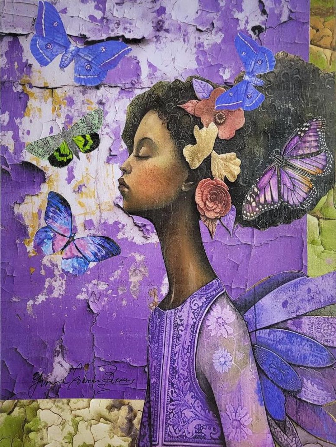 Collage Art "angel Harmony" Yvonne Coleman Burney, Black People Gift ...