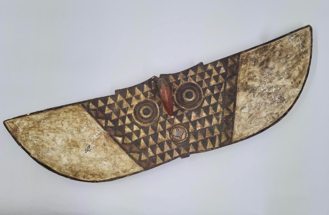 African Bwa Butterfly Plank Mask From Burkina Faso. 38 X 10 X 6 ...