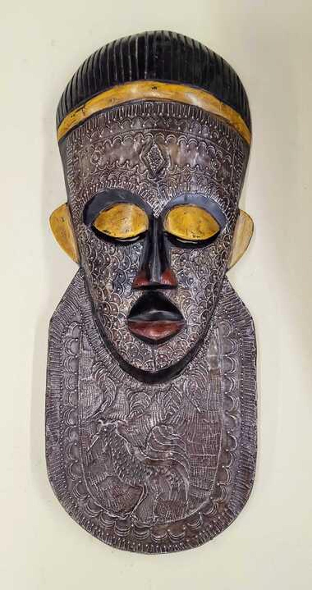 Hand-made Tribal Mask From Cameroon is 31 X 14 X 6 Inches. African Home ...