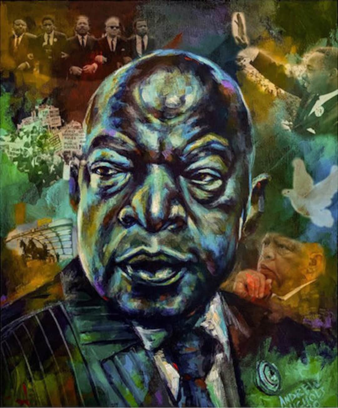John Lewis by Andrew Nichols, African American Art, Black History ...