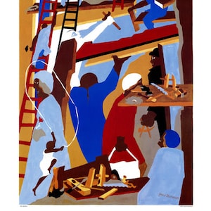 Builders, by Jacob Lawrence, Black History Legends, Black Historical ...
