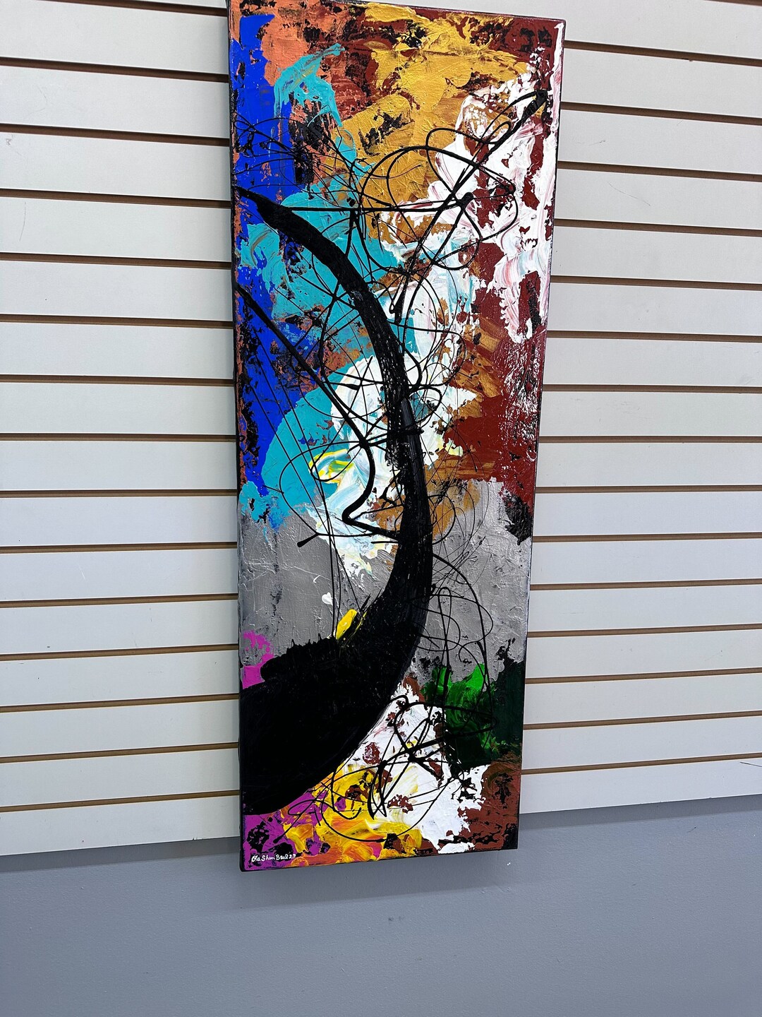 X Factor 617 by Lashun Beal, Original Abstract Painting, Vertical ...