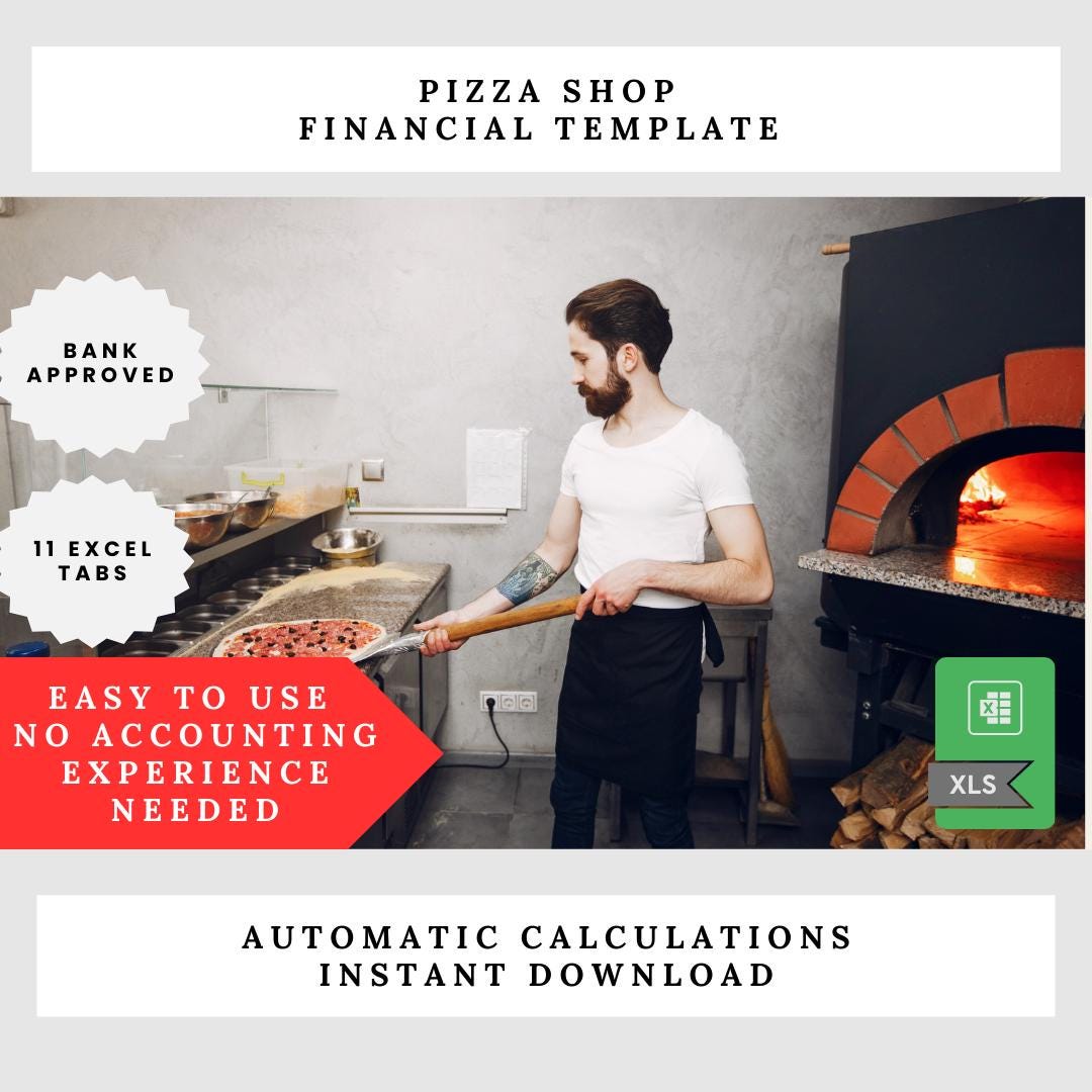 Pizza Shop Excel Financial Template: Financial Projections Calculation ...