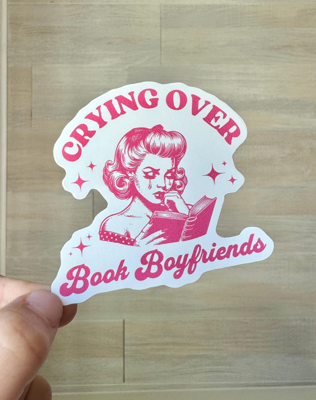 Book Boyfriends Sticker, Crying Over Book Boyfriends Sticker, Kindle ...